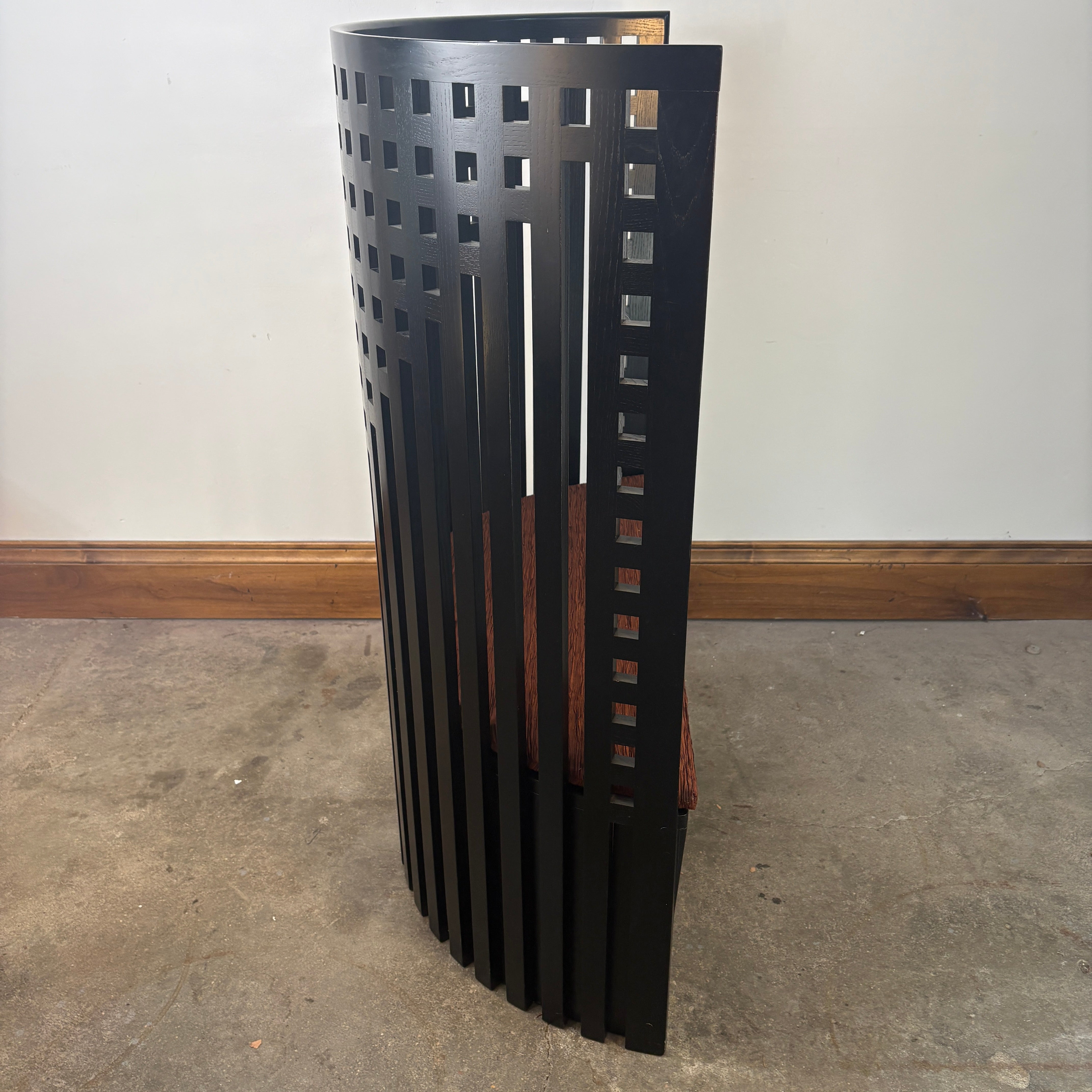 Charles Rennie Mackintosh Black Ashwood Willow High Back Demi Lune Cha ...