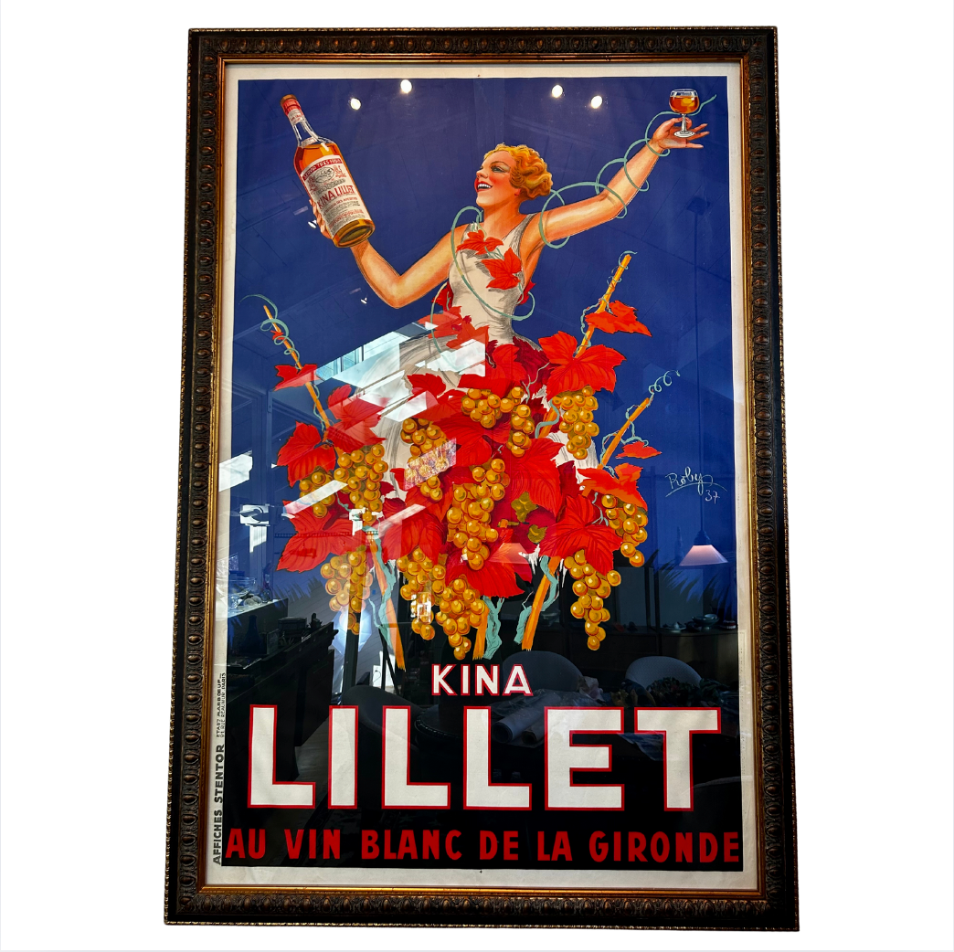 Vintage 1937 Lillet Au Vin Blanc Poster Framed, Roby 1937 – Out Of The Box